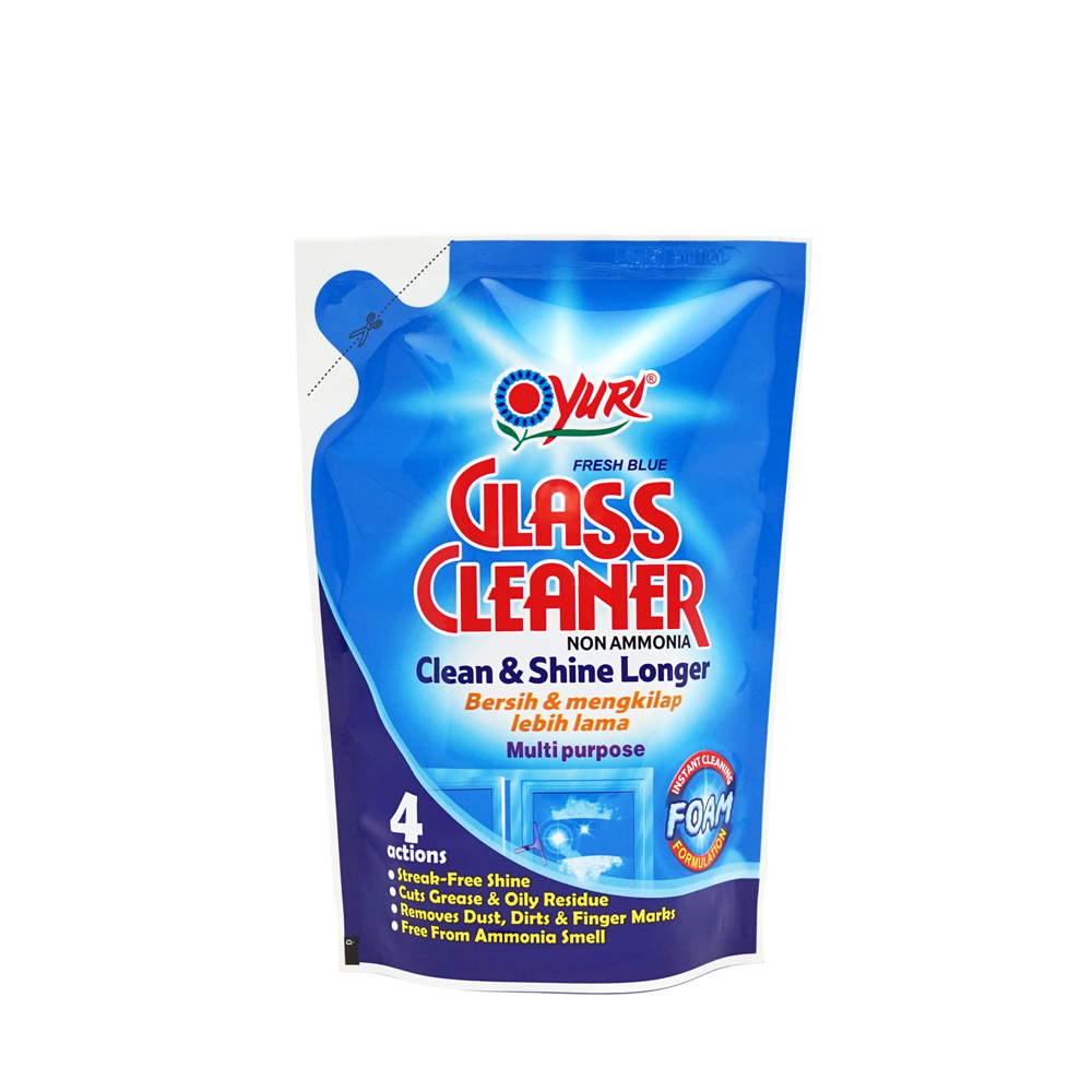 Product - Yuri Glass Cleaner Foam Fresh Blue 410 Ml